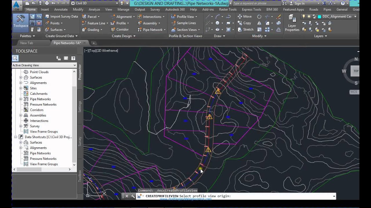 Ground Profile from Civil 3d - YouTube