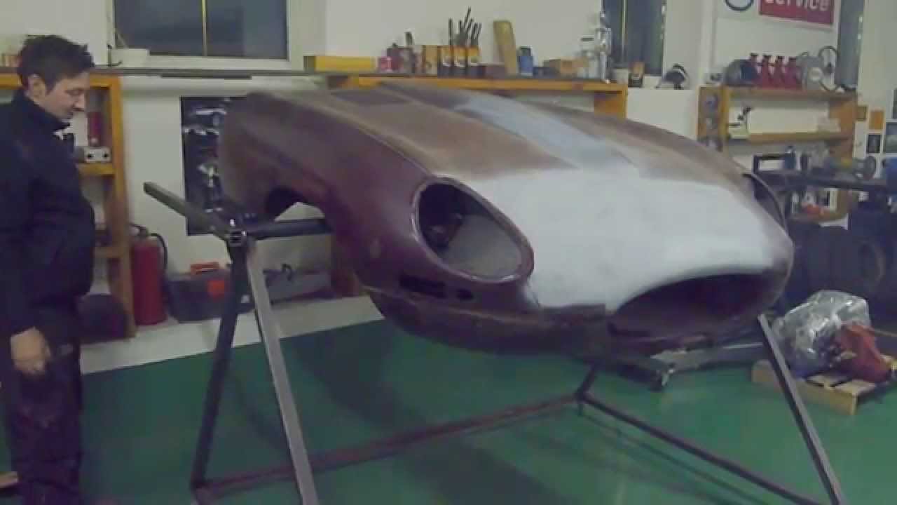 Jaguar e type bonnet repair jig Mk1 - YouTube