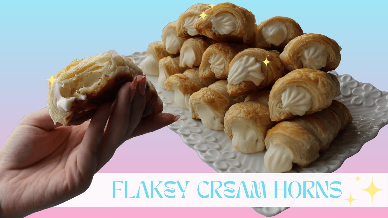 Flakey Cream Horns made with German Puff Pastry - YouTube