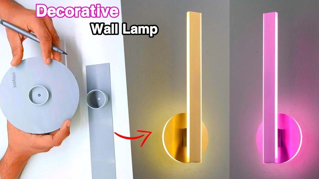 How to Make a Futuristic Wall Lamp | DIY Modern Style Rotating Light ...