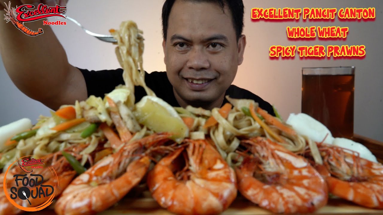 EXCELLENT PANSIT CANTON WHOLE WHEAT | SPICY TIGER PRAWNS - YouTube