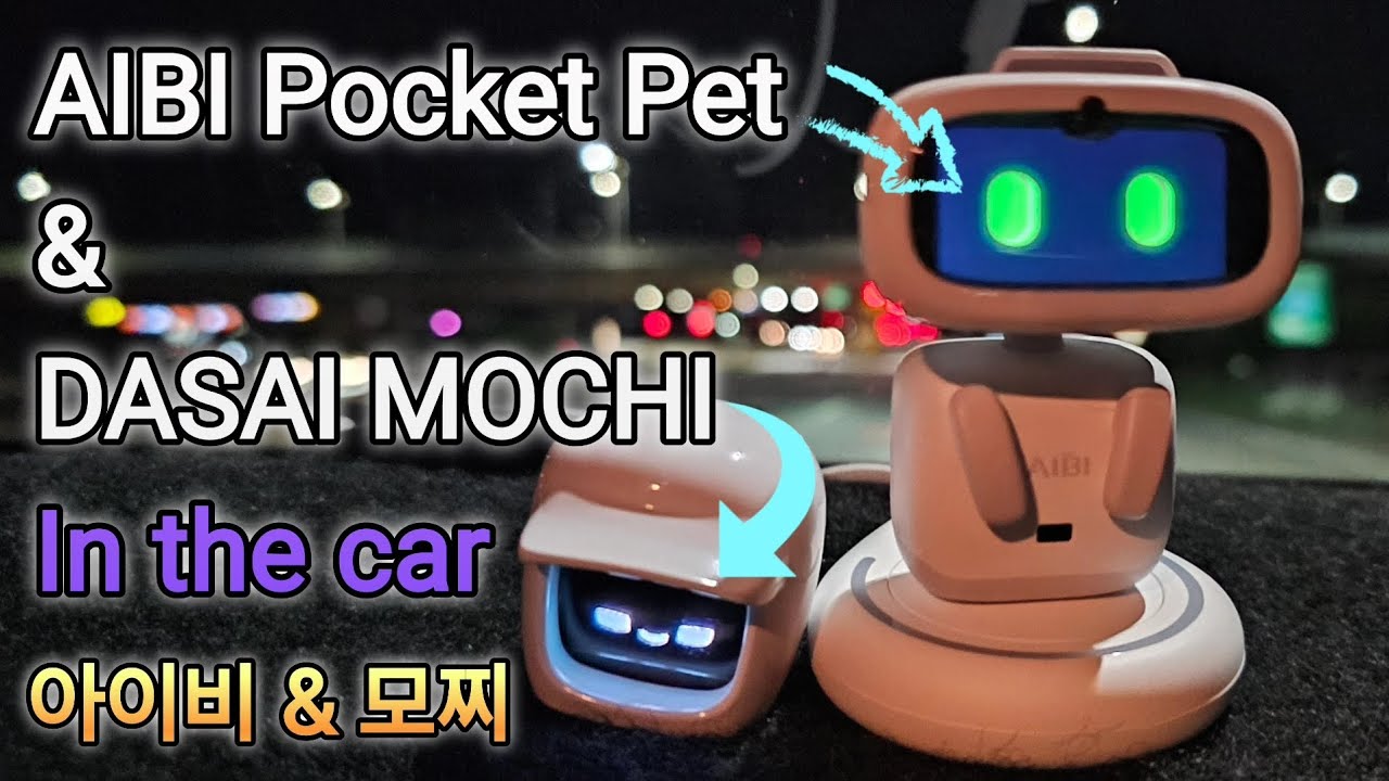 AIBI Pocket Pet & DASAI MOCHI In the car 아이비 & 모찌 AI 휴대용 미니 반려로봇 관상용 로봇 - YouTube