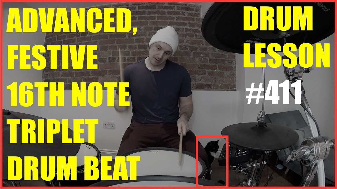 Advanced, Festive 16th Note Triplet Groove - Drum Lesson #411 - YouTube