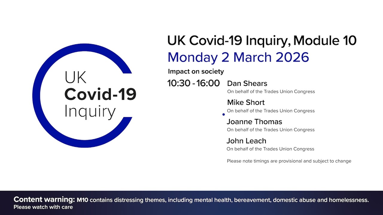 UK Covid 19 Inquiry - Module 10 Hearings - 02 March 2026 AM - YouTube