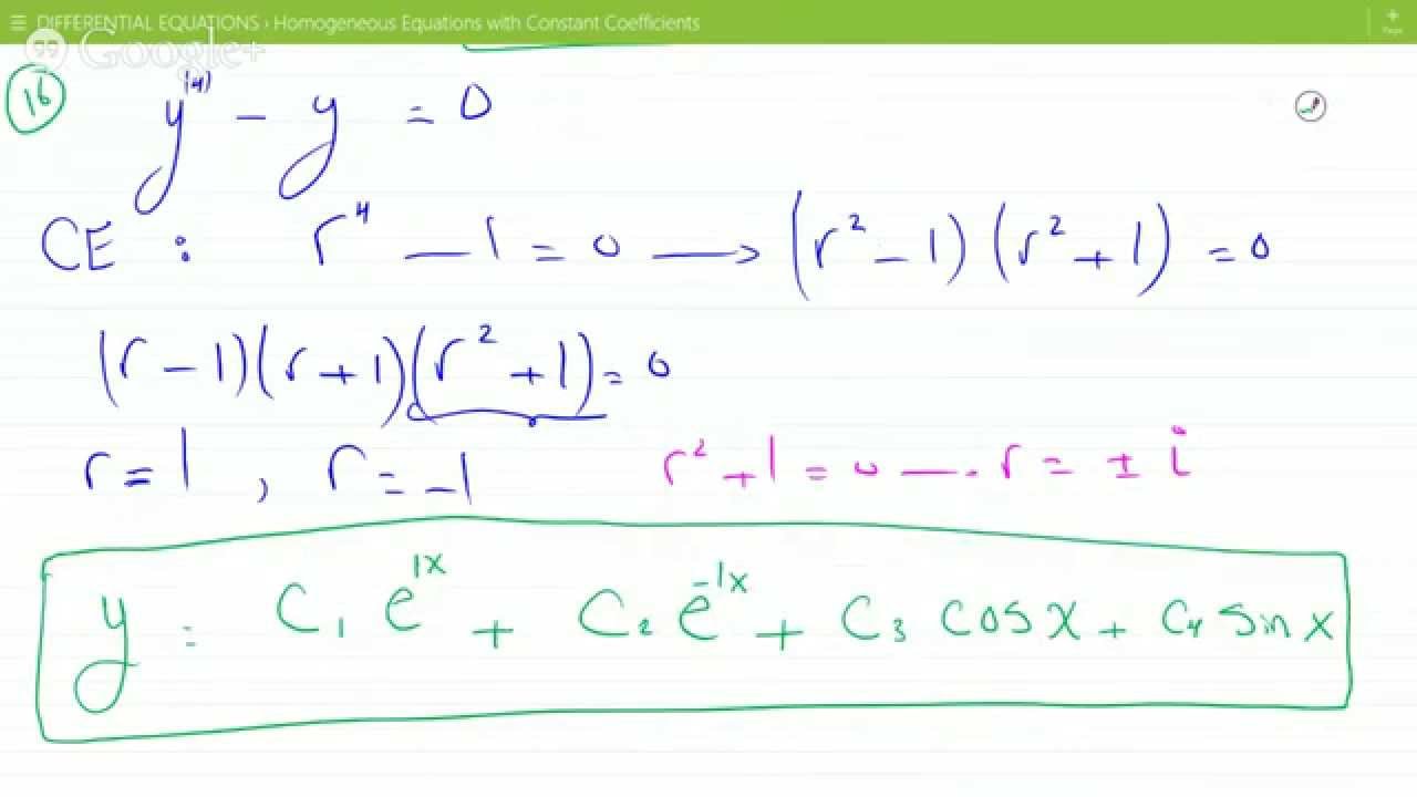 another Solution of a FOURth order homogeneous differential equation ...