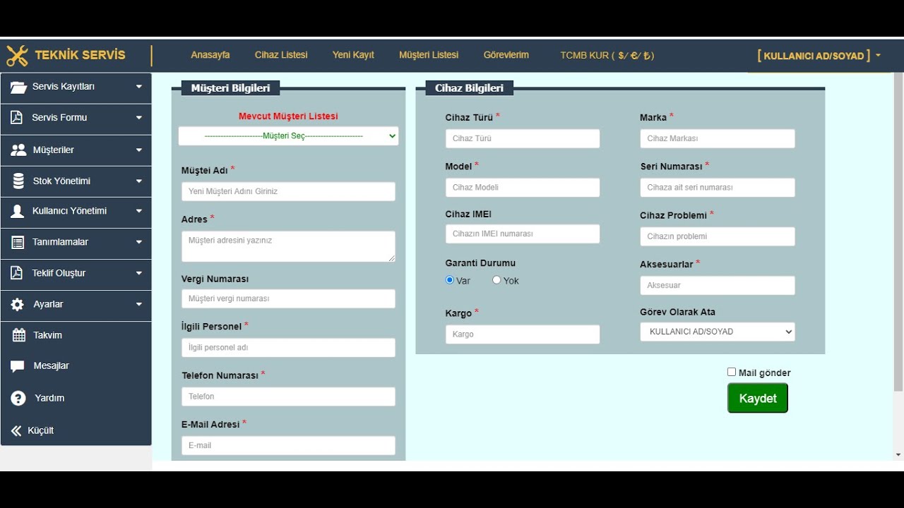 ESKİ SÜRÜM - TEKNİK SERVİS TAKİP VE KAYIT PROGRAMI | ALTÜRK YAZILIM ...