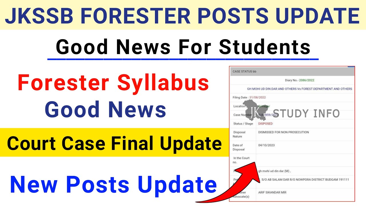 Jkssb Forester Court Case Update | JKSSB Forester Syllabus 2023 | Jkssb ...