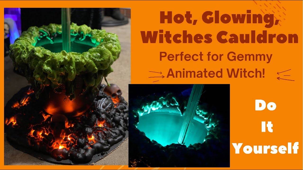 How to Make a Witches Cauldron with glowing Ash & Embers, out of a ...