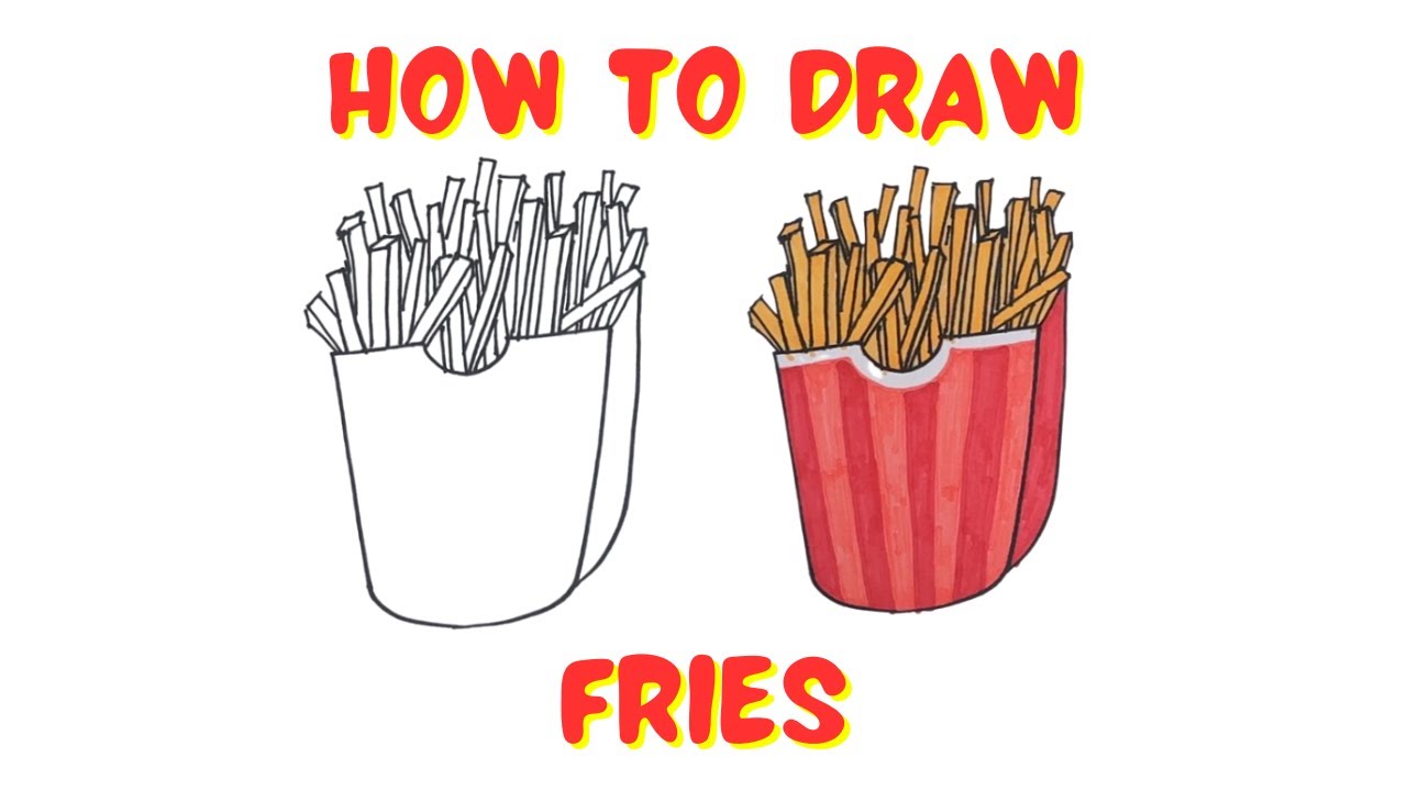 How to draw Fries? Easy drawing for kids!Step-by-step tutorial! - YouTube