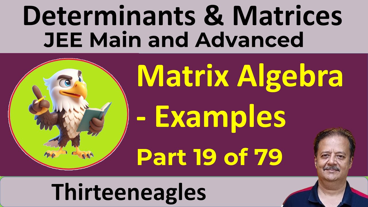19. Matrices | Matrix Algebra | Examples | IIT JEE Maths | Class XII ...