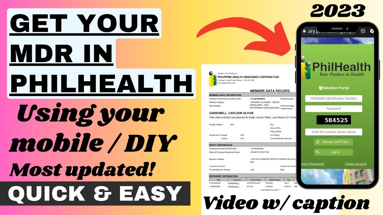 HOW TO DOWNLOAD MDR PHILHEALTH ONLINE USING MOBILE 2023 | Get and Print PhilHealth MDR # ...