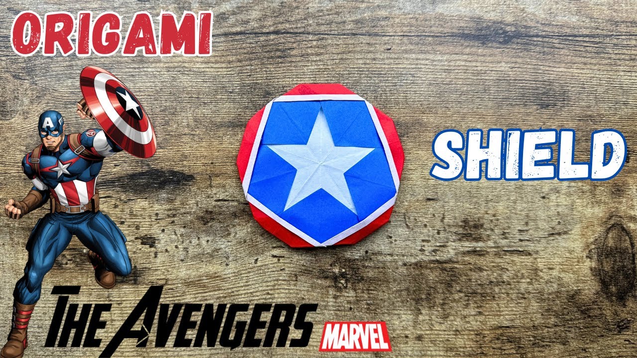 ORIGAMI CAPTAIN AMERICA SHIELD TUTORIAL FOR JULY 4TH | DIY ORIGAMI ...