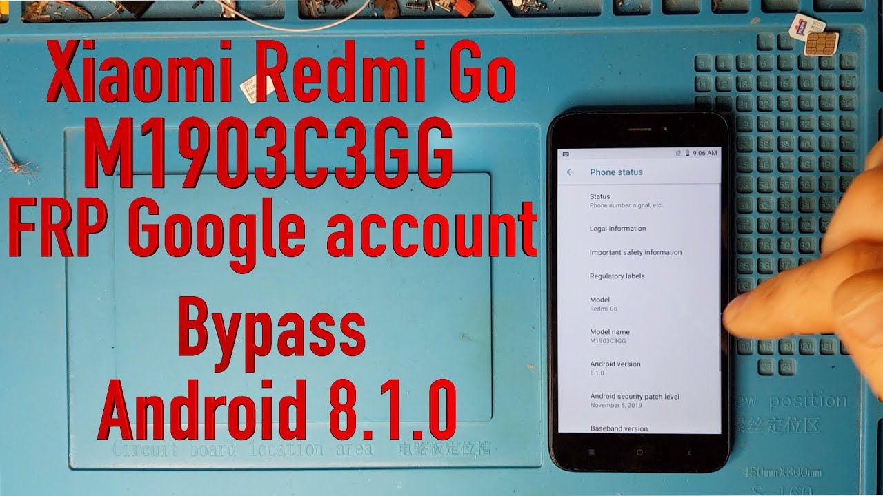 Xiaomi Redmi Go M1903C3GG FRP Hard reset FRP Google account bypass ...