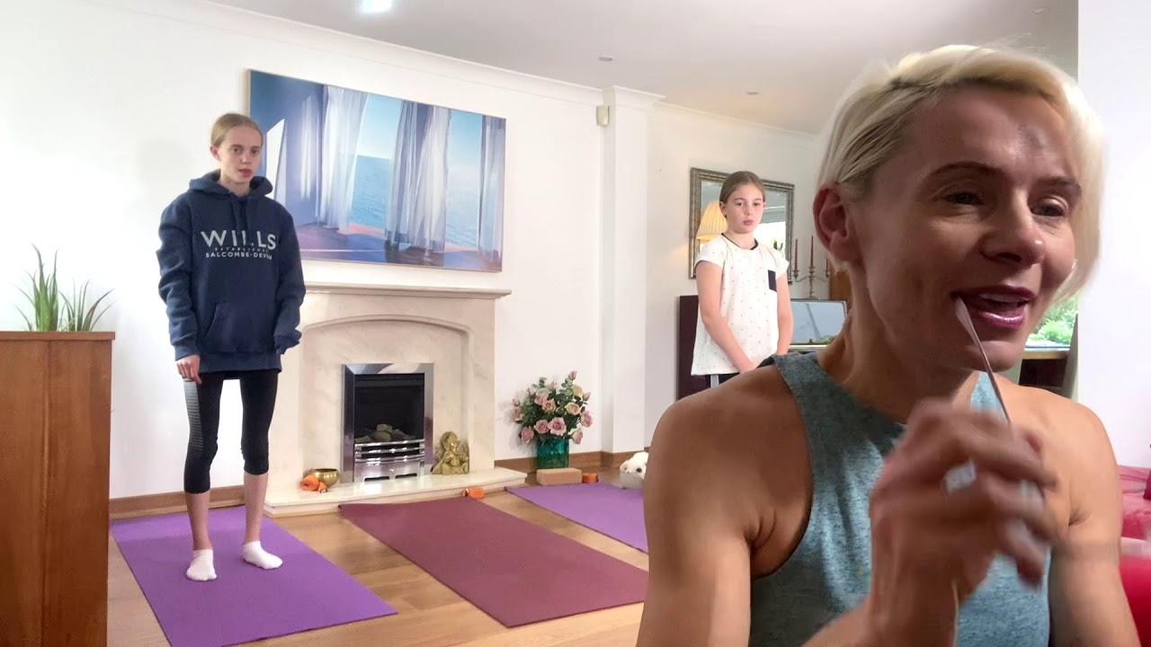 Yoga For Wellbeing. Family Yoga with my girls and our dog. - YouTube