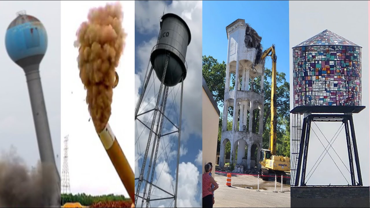 Water tower demolition compilation #2021 - YouTube
