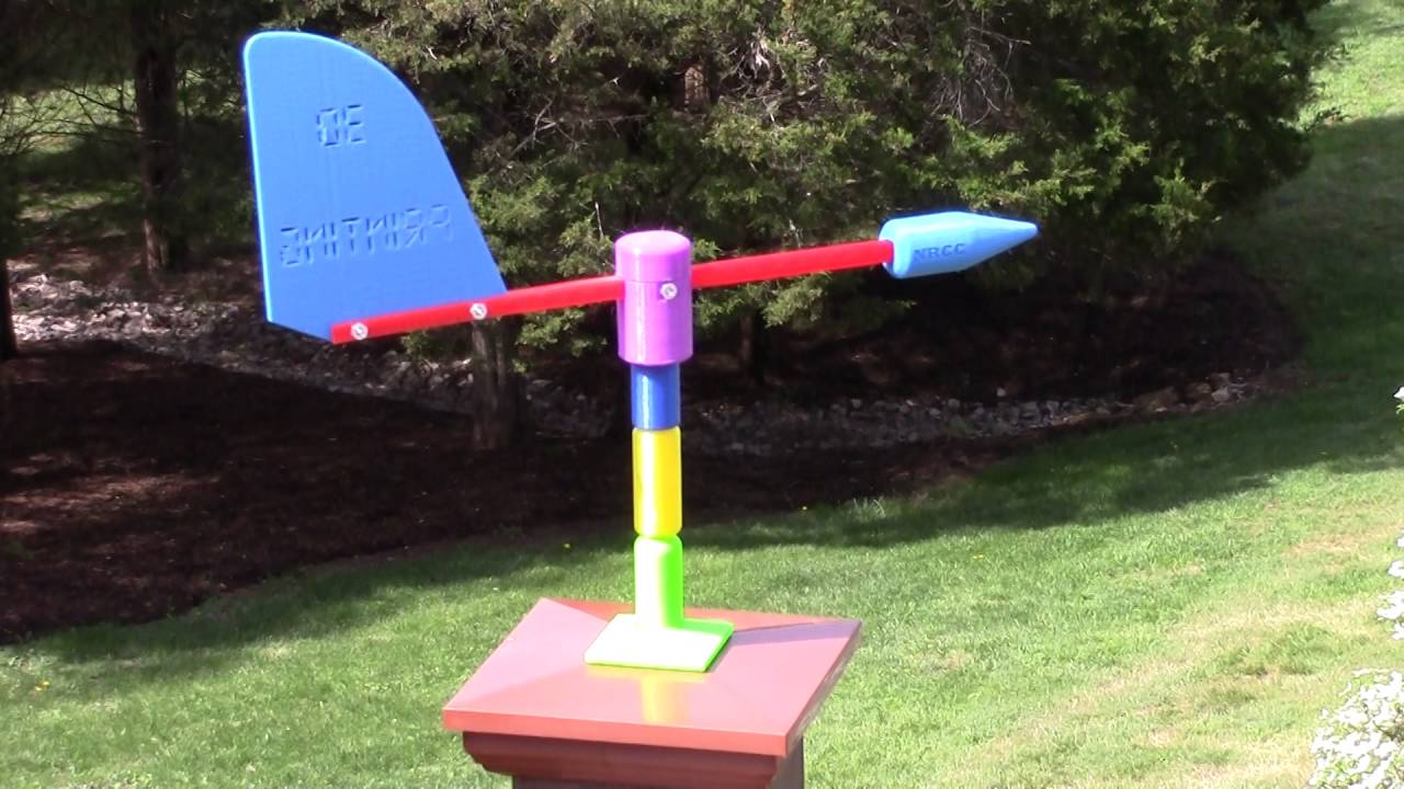3D Printed Wind Vane Action Video - YouTube