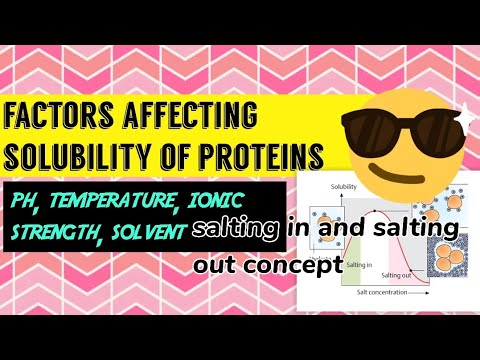 Factors affecting proteins solubility ||ph, ionic strength, solvent # ...