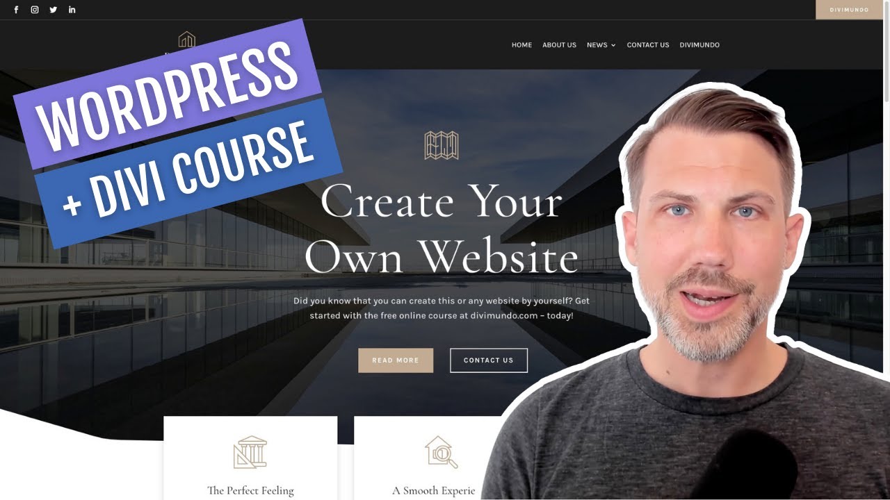 Create A Website With WordPress Divi Free Course Tutorial For Beginners 35 Chapters Create A Website With WordPress Divi Free Course Tutorial For Beginners 35 Chapters