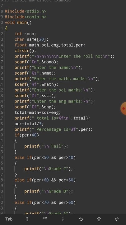 Write C Program To Create Simple Marksheet Simple Marksheet Programming Coding Webcoding