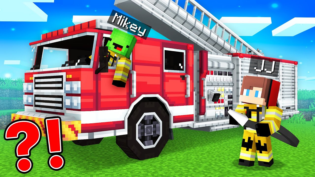 JJ and Mikey Survive inside FIRE TRUCK - Minecraft (Maizen) - YouTube