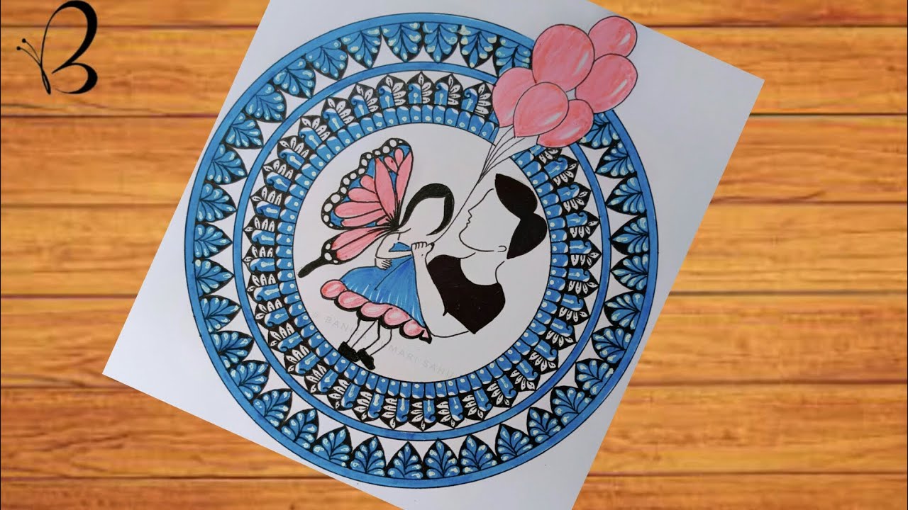 Easy mandala for beginners // father 's love // Father 's day special ...
