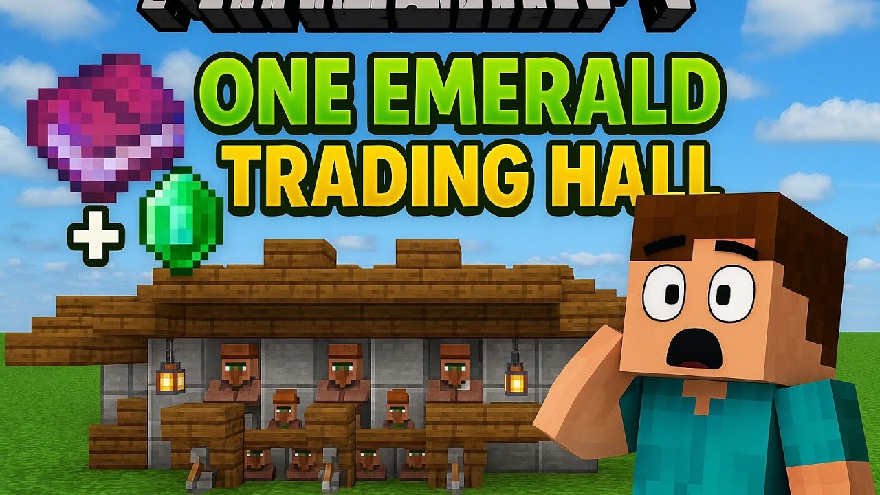 "Minecraft's Cheapest Trading Hall – Only 1 Emerald!"1.21 - YouTube