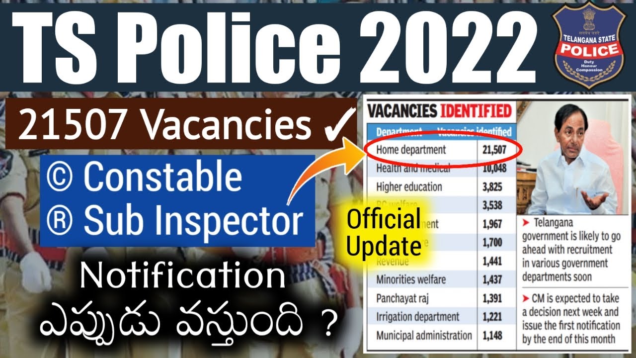 TS Police Constable & SI Notification 2022 Big Update | TS Police ...