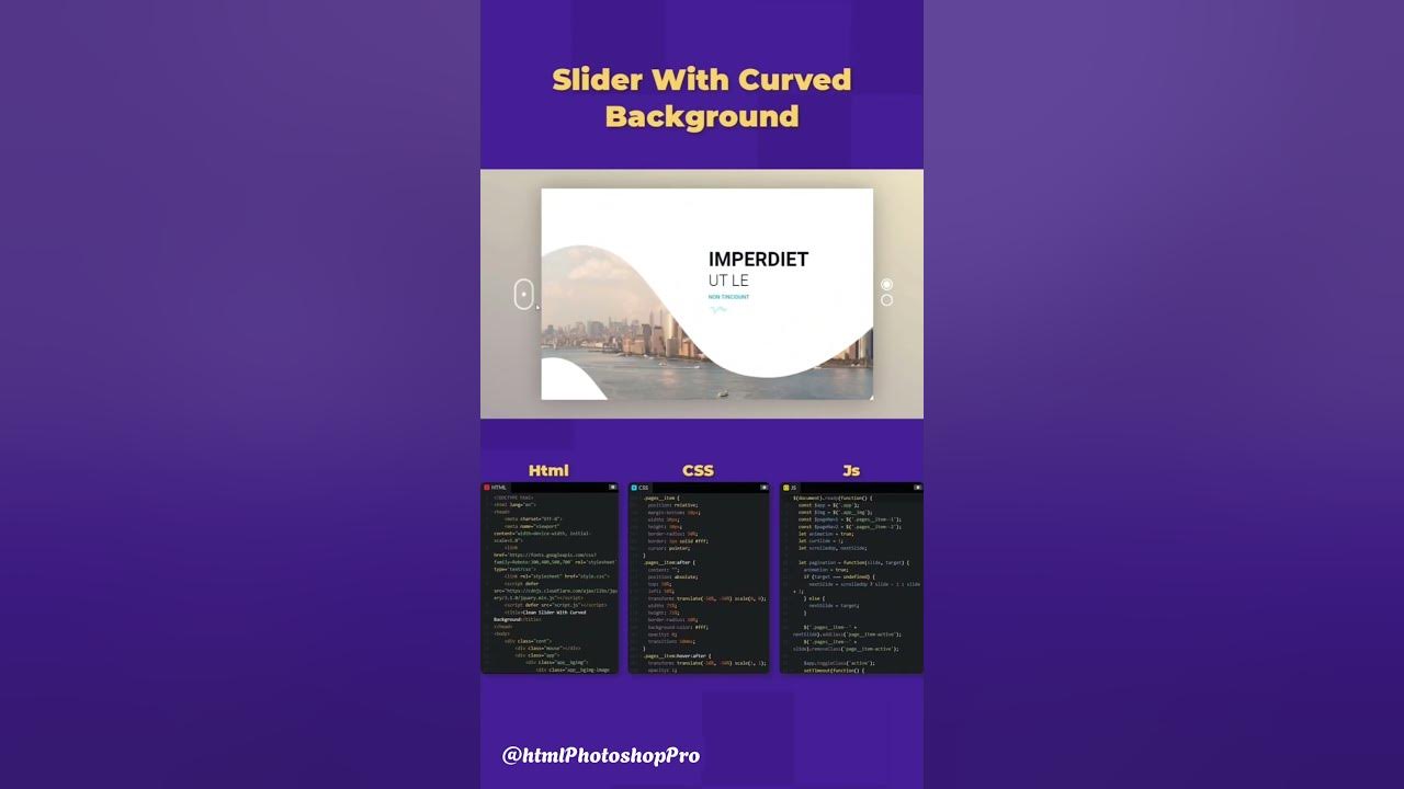Slider With Curved Background using HTML CSS #html_css #viralshort #shortsvideo #short #shorts ...