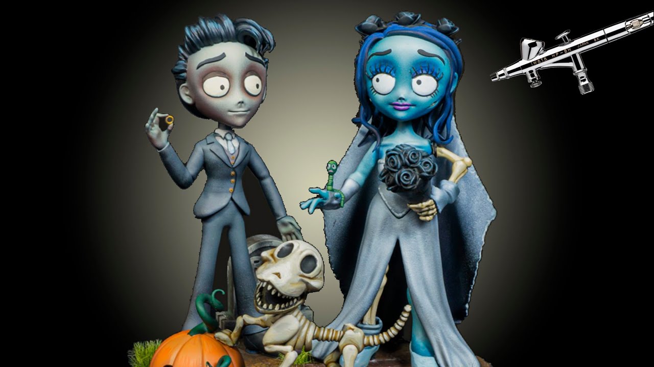 Painting a huge 3D Printed Tim Burton's Corpse Bride Diorama - YouTube