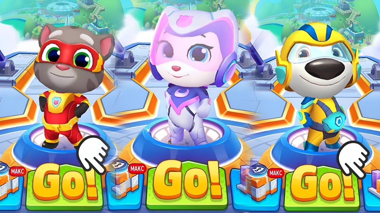 Talking Tom Hero Dash - Tom, Angela, Hank - Full screen - Gameplay ...