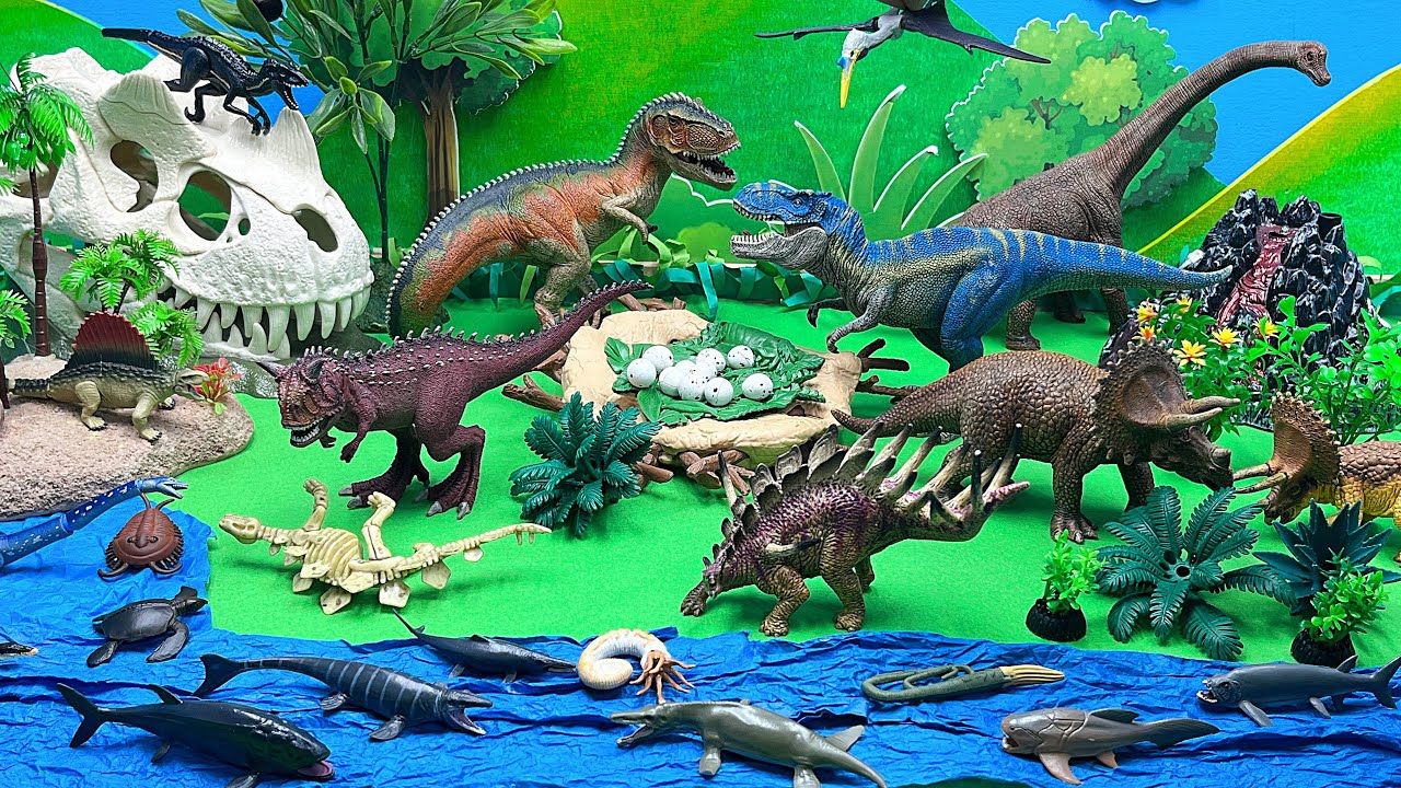 Dinosaur World Diorama - Building Jurassic World With TRex Triceratops ...