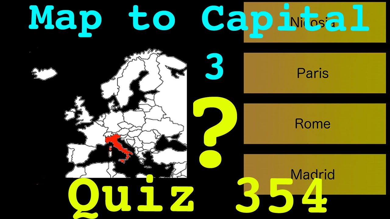 Geography Match Country Map to the Capital City, Part 3. Quiz 354 - YouTube
