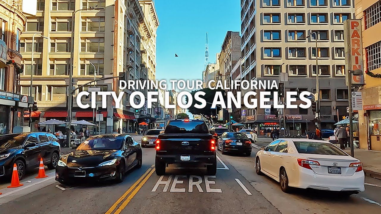 [4K] LOS ANGELES - Driving Downtown Los Angeles DTLA, Broadway and Los ...