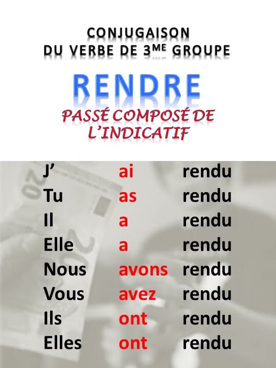 Rendre au passé composé #français #langue #shortsvideo #verbe # ...