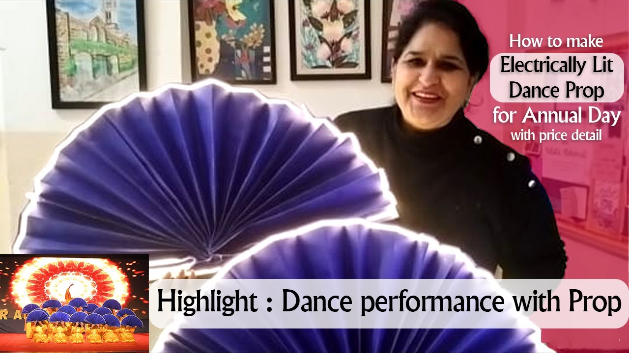 How to make Big Fan Dance Prop for Annual Day with Strip Light and ...