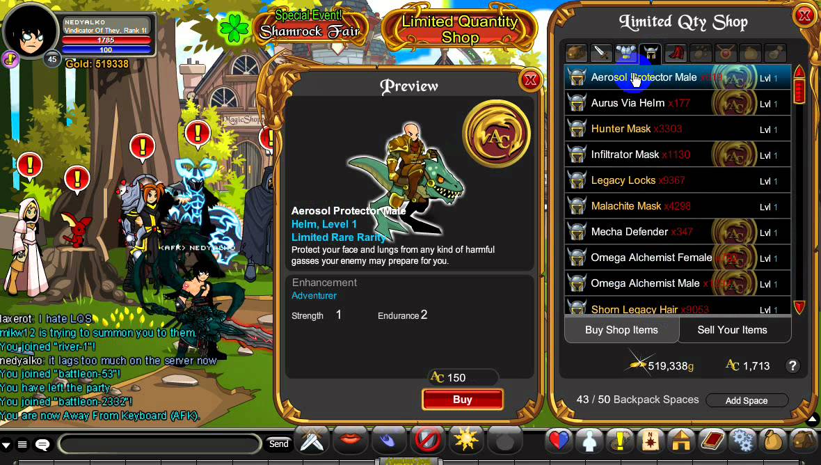 Aqw LQS march 31 2012 ( Adventure Quest Worlds Limited Quantity Shop ...