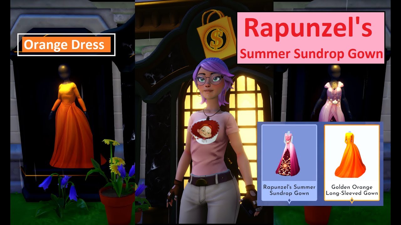 Upgraded Wardrobe with Rapunzel's Summer Gown & Golden Orange Gown ...