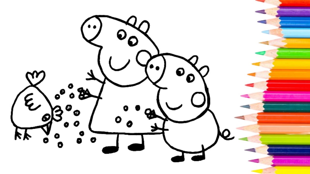 how to draw peppa pig family step by step? Peppa Pig oilasini qanday ...