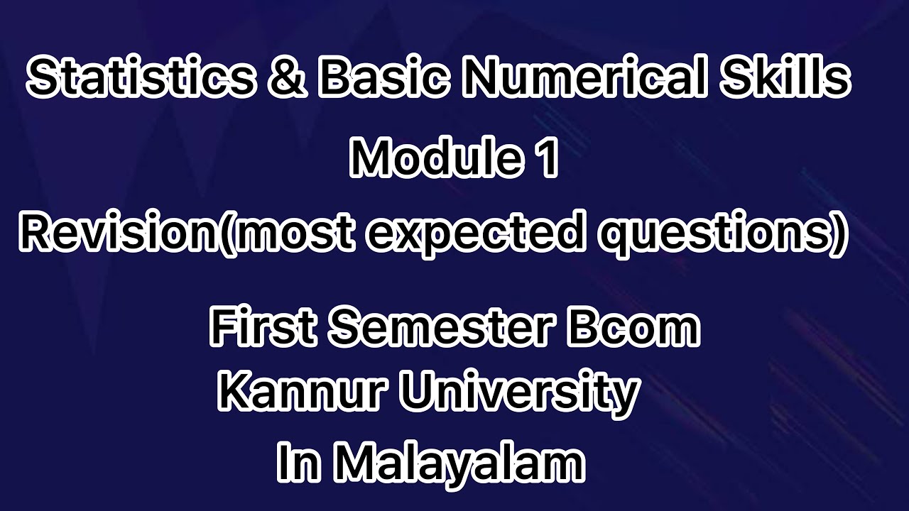 Statistics module 1(important questions) - YouTube