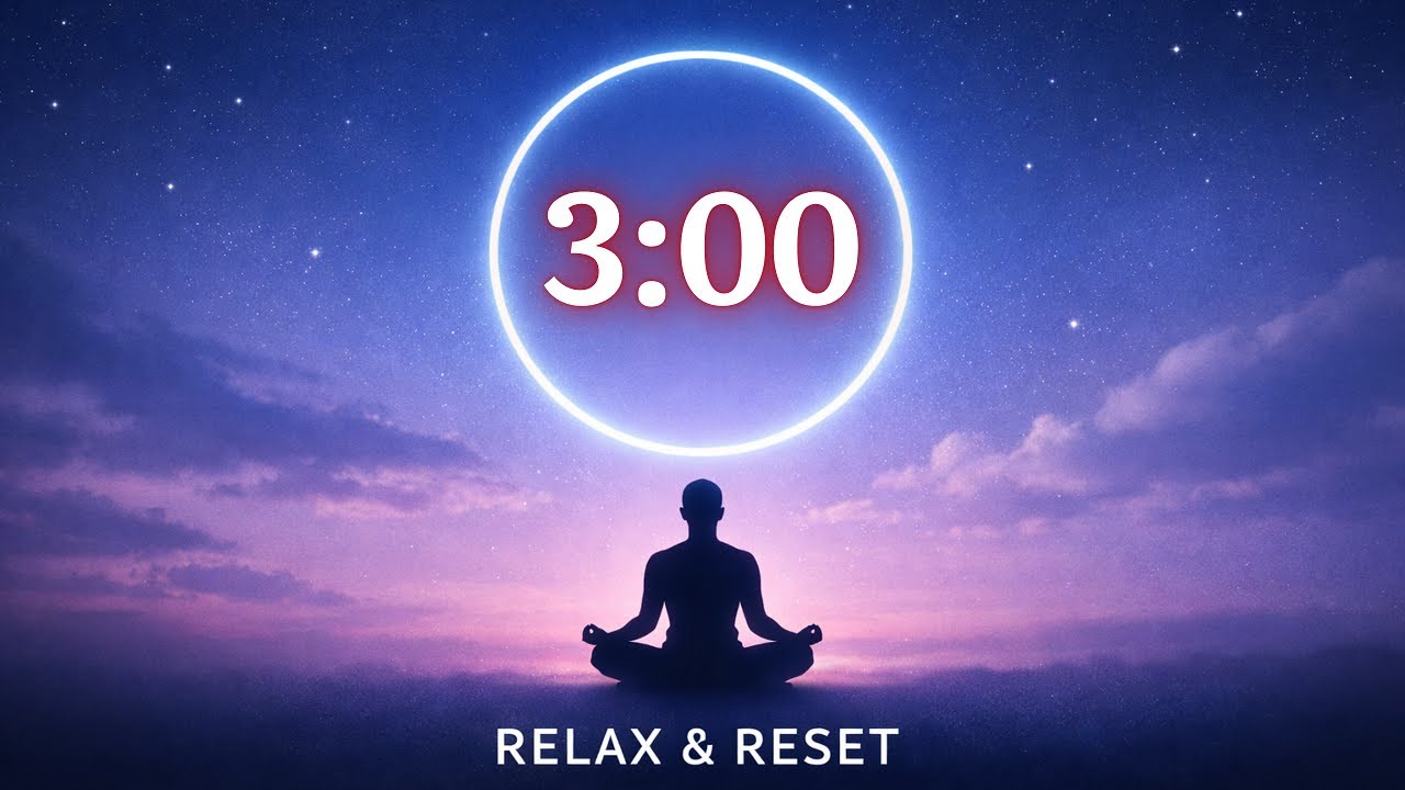 3 Minutes Relaxing Music Timer ⏳ | Focus, Study, Meditation & Deep Work ...