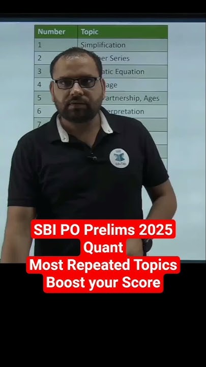 SBI PO Preparation 2025 | SBI PO Prelims Quantitative Aptitude Most Important Topics | EduTap ...