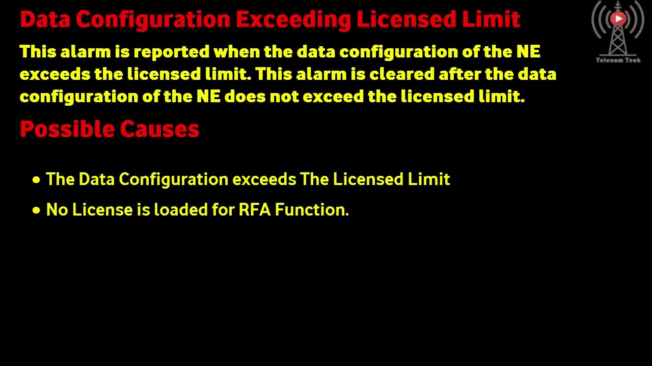 Huawei Data Configuration Exceeding Licensed Limit - YouTube