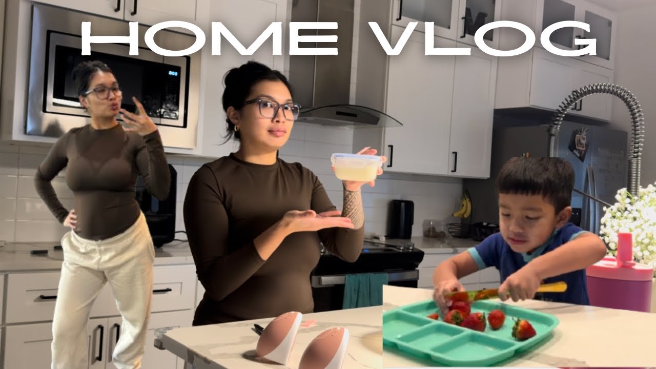 VLOG | First time working out after birth, Kyrie’s first bath time, and cooking at home! - YouTube