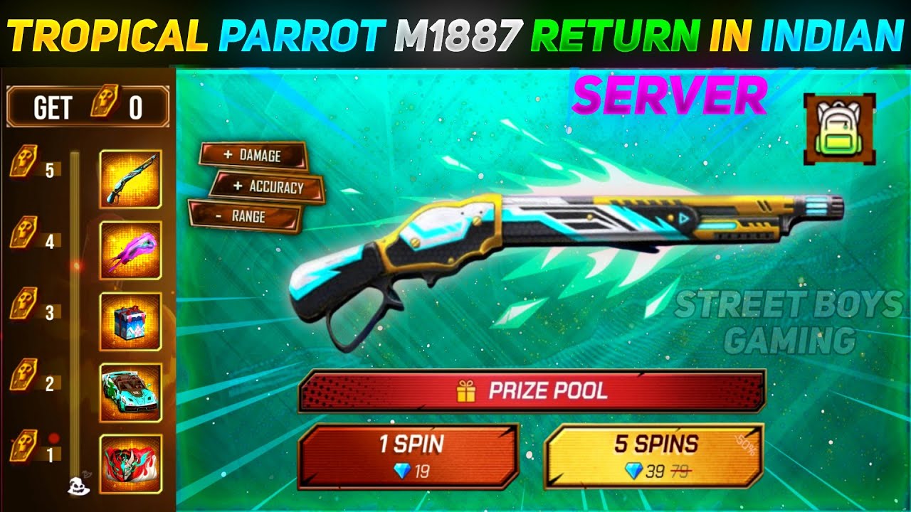 Tropical Parrot M1887 Return | Next M1887 Skin In Free Fire | Tropical ...