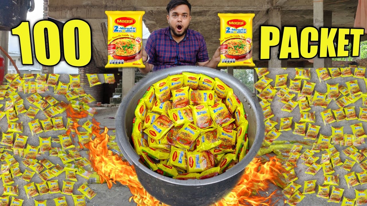 MAKING 100 PACKET MAGGI फिर सबको बाटे 😱|| 100k special video || street ...