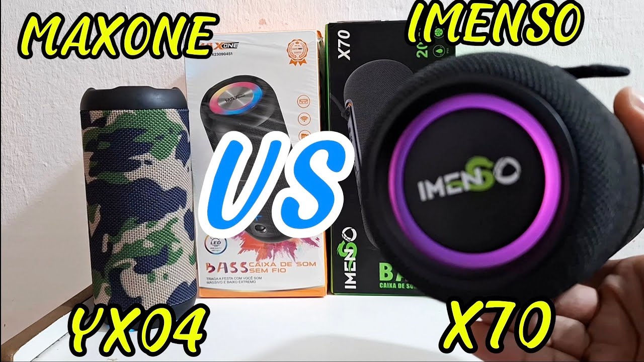 COMPARATIVO:CAIXA DE SOM MAXONE YX04 VS IMENSO X70 - YouTube