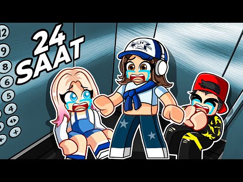İMDAT ASANSÖRDE KALDIK😱ROBLOX 24 HOURS ELEVATOR
