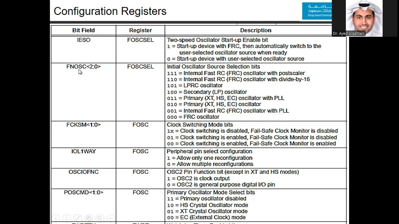 Embedded System Design - Lecture 07 - Configuration bits and Oscillator - ch8 - YouTube