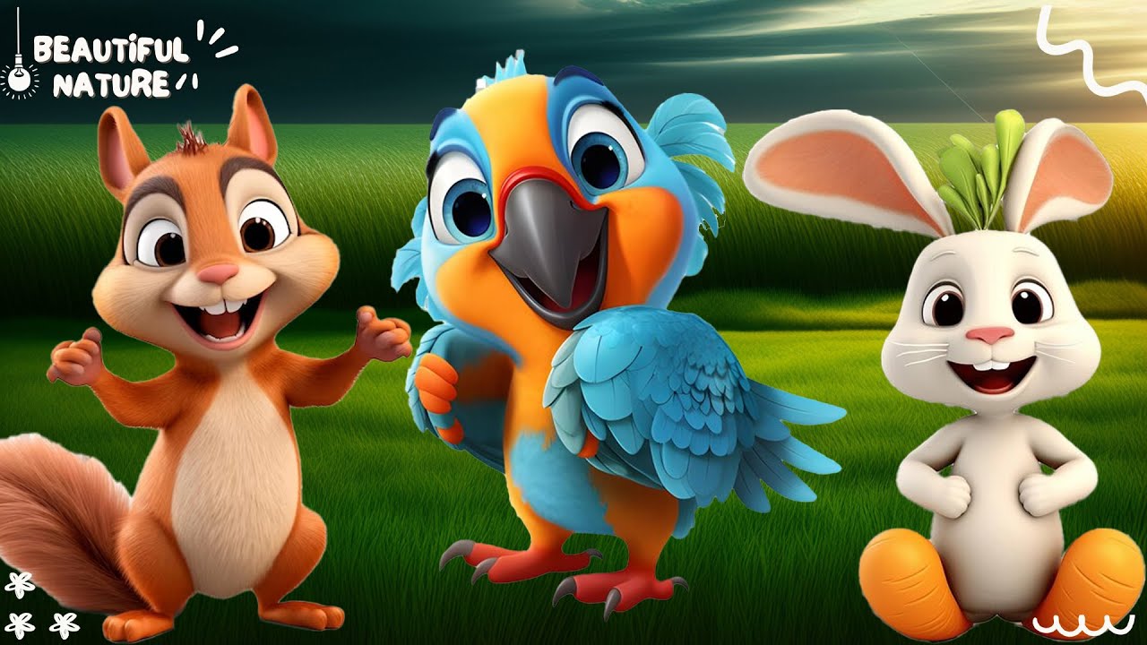 Happy animal moment: Squirrel, Parrot, Rabbit, Fox, Raccoon, Koala ...