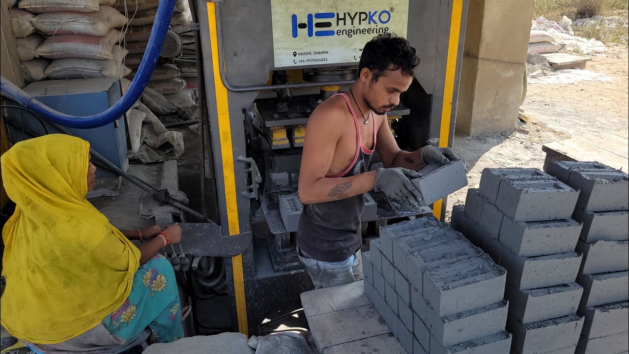 Fly Ash Bricks Making Machine | Cement Brick Manufacturing - YouTube